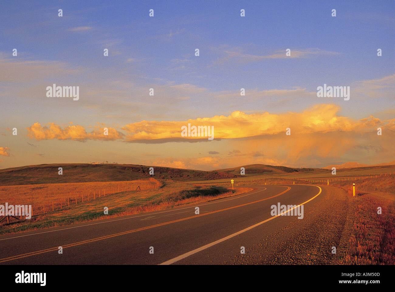 Road Nature Sky Highway Clouds Fields Stock Photo - Alamy