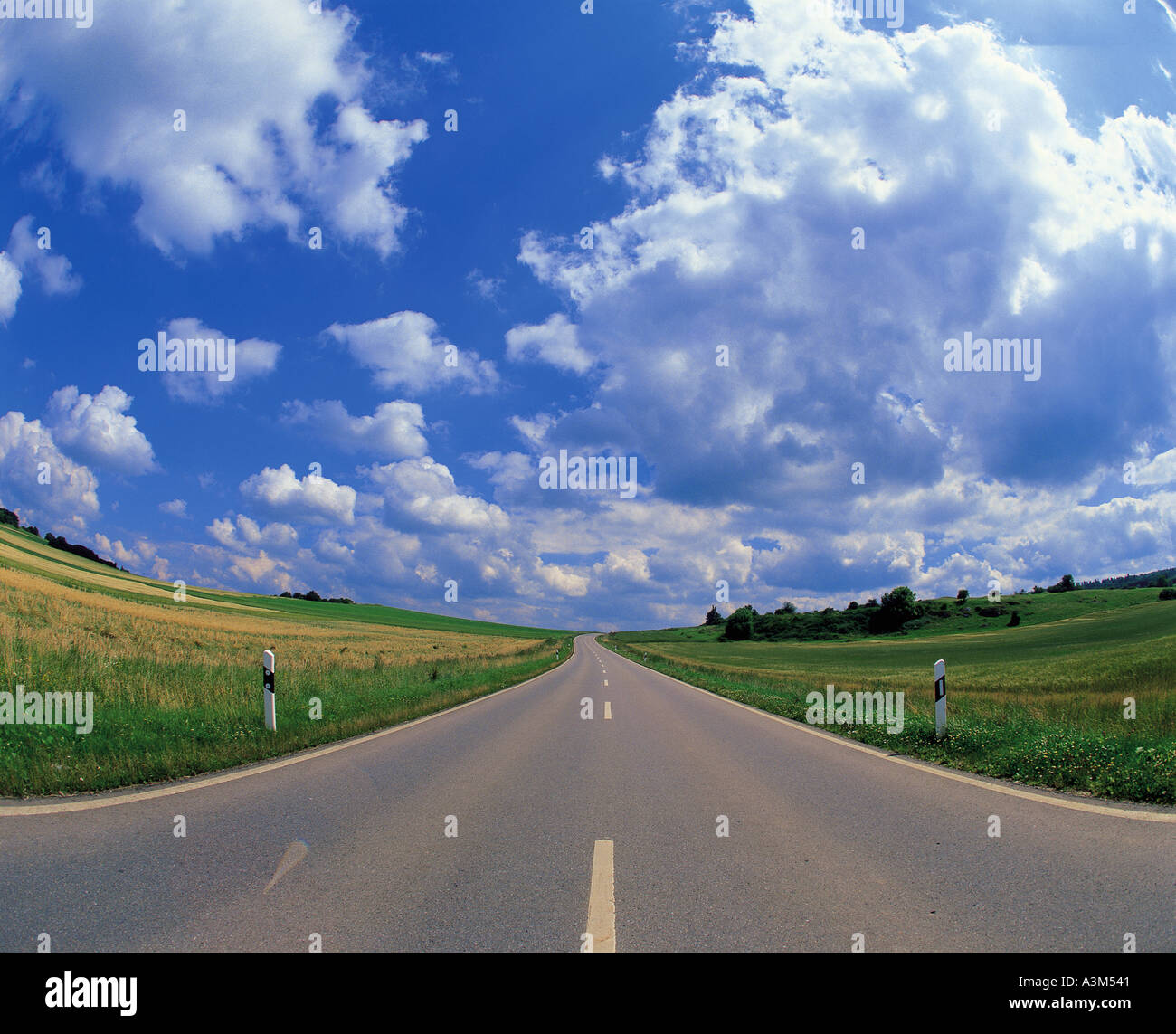 Road Nature Sky Highway Clouds Fields Stock Photo - Alamy