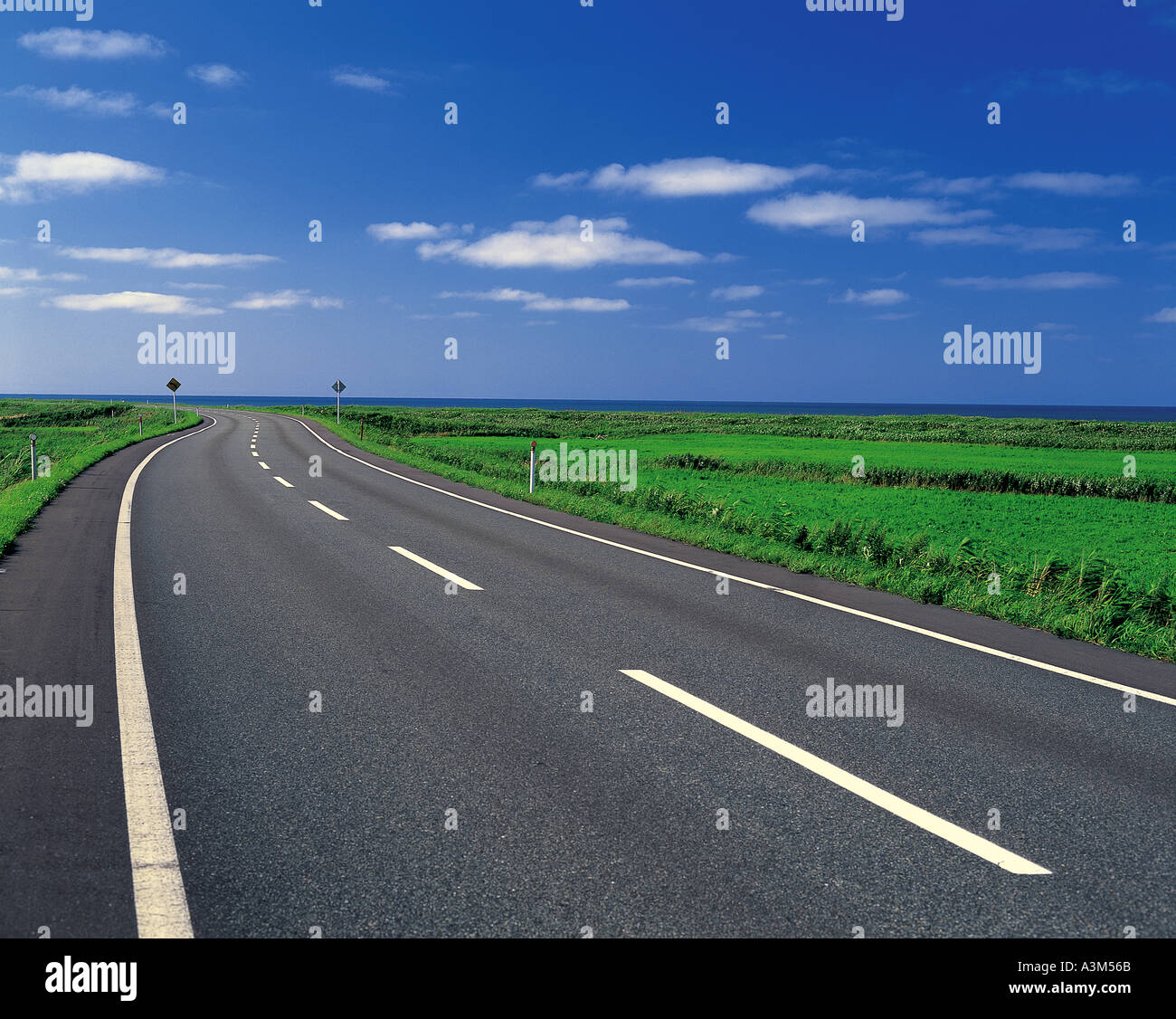 Road Nature Sky Highway Clouds Fields Stock Photo - Alamy