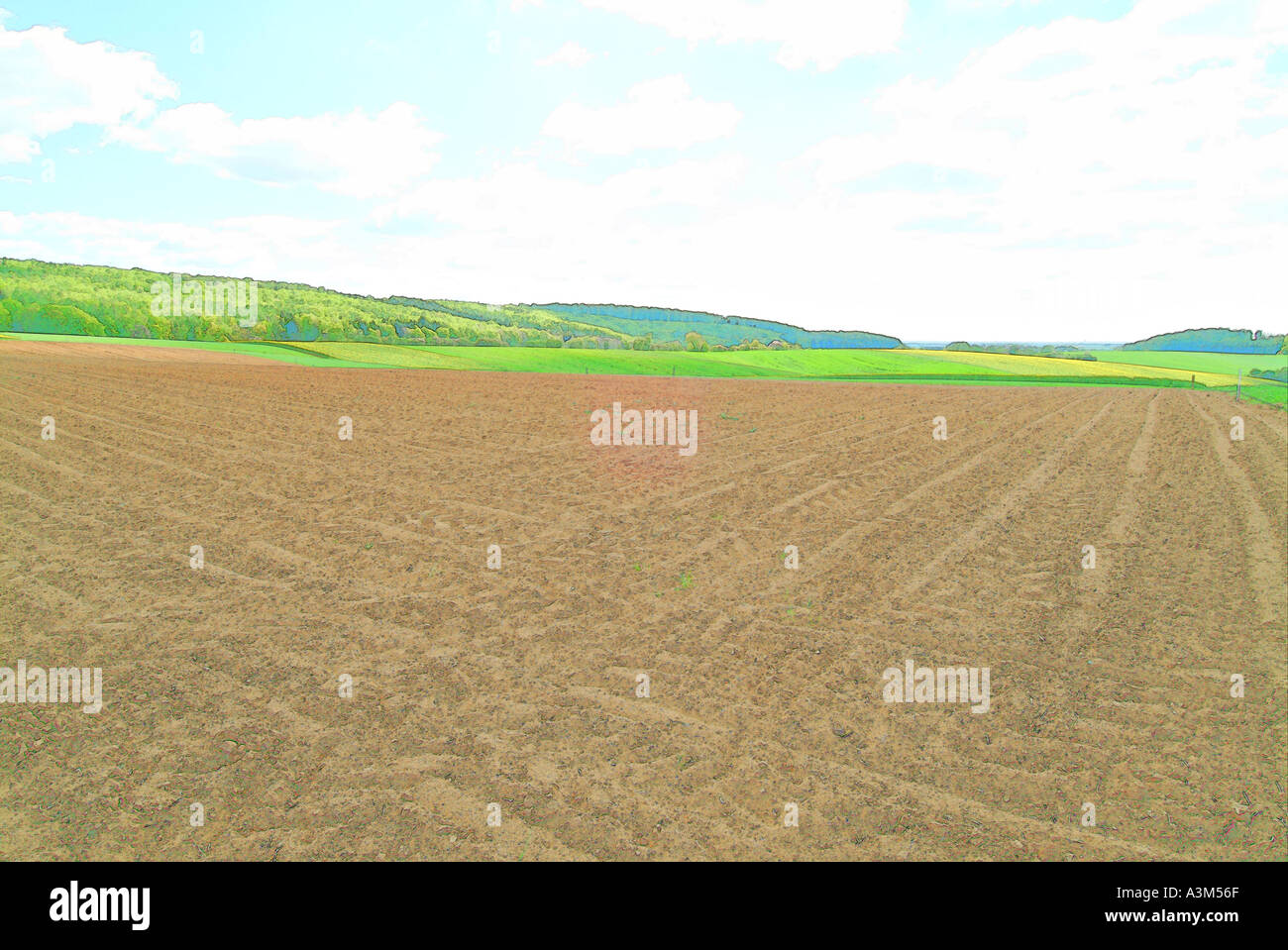 nature art tracs on the ground on an empty field Stock Photo - Alamy