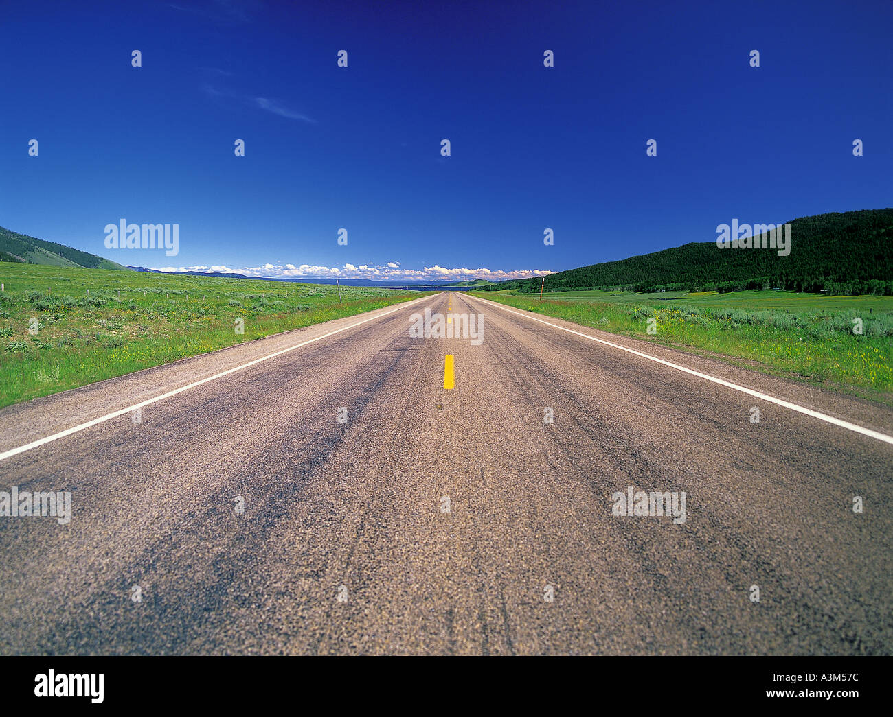 Road Nature Sky Highway Clouds Fields Stock Photo - Alamy
