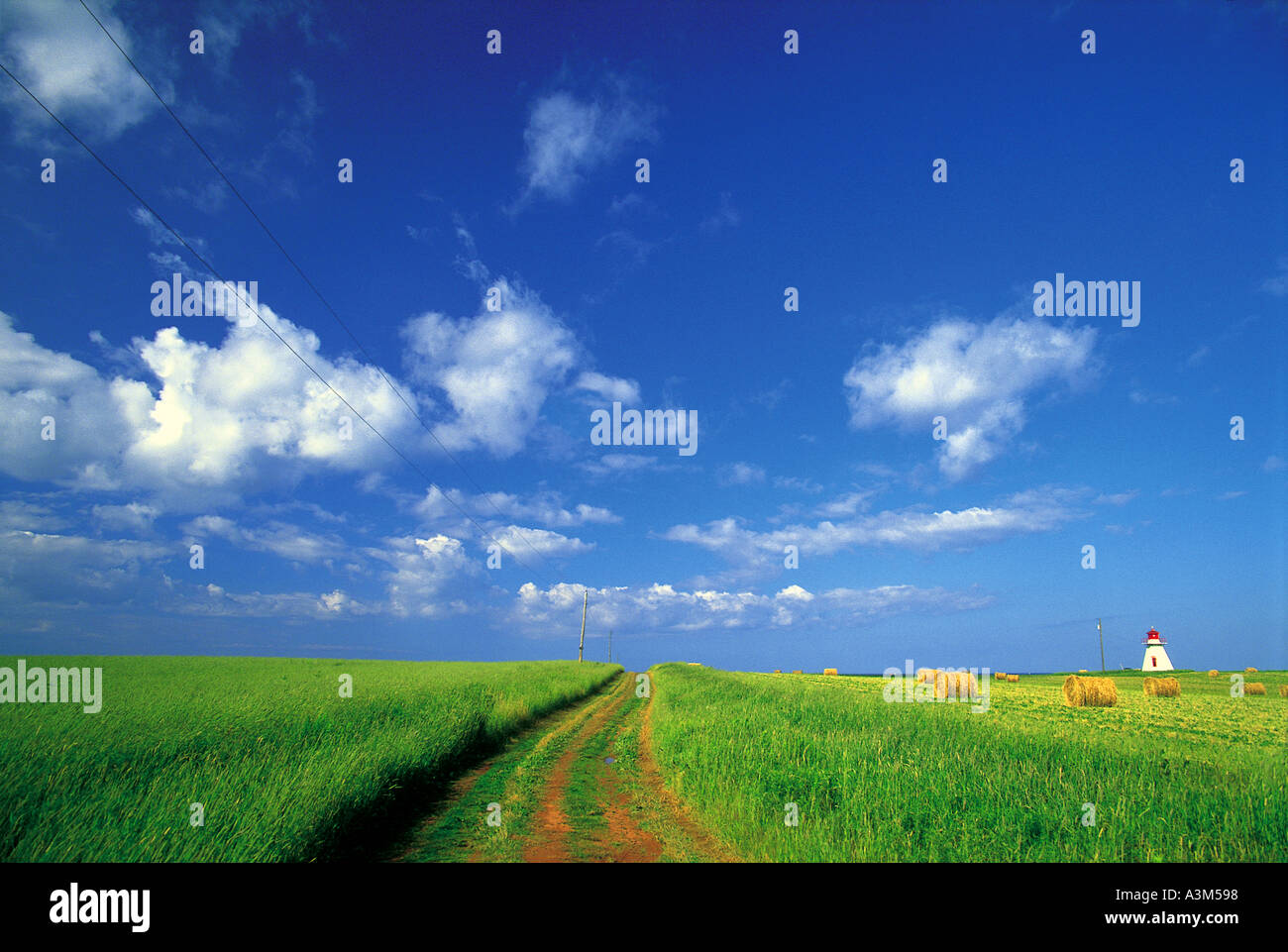 Nature Path Sky Building Clouds Fields Stock Photo - Alamy