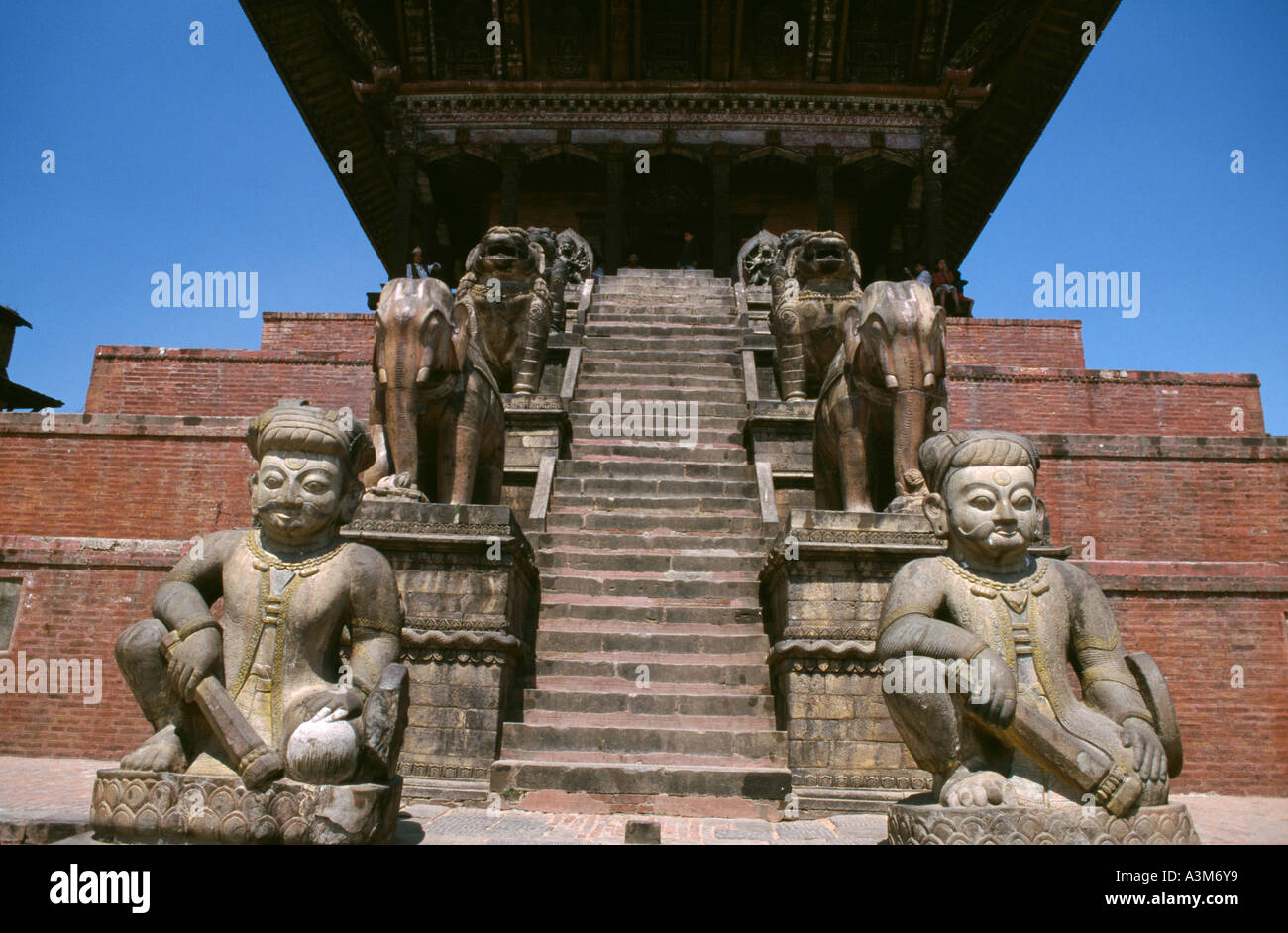 Nyatapola Temple near Durbar Square in Bhaktapur, Nepal. The five ...