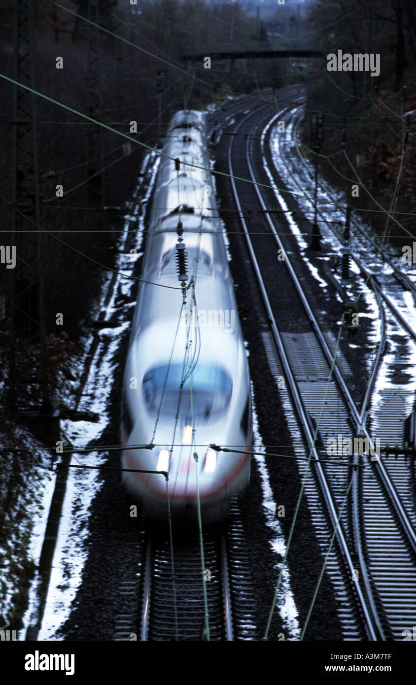 German Railways inter-city express (ICE) passenger train, Leichlingen ...