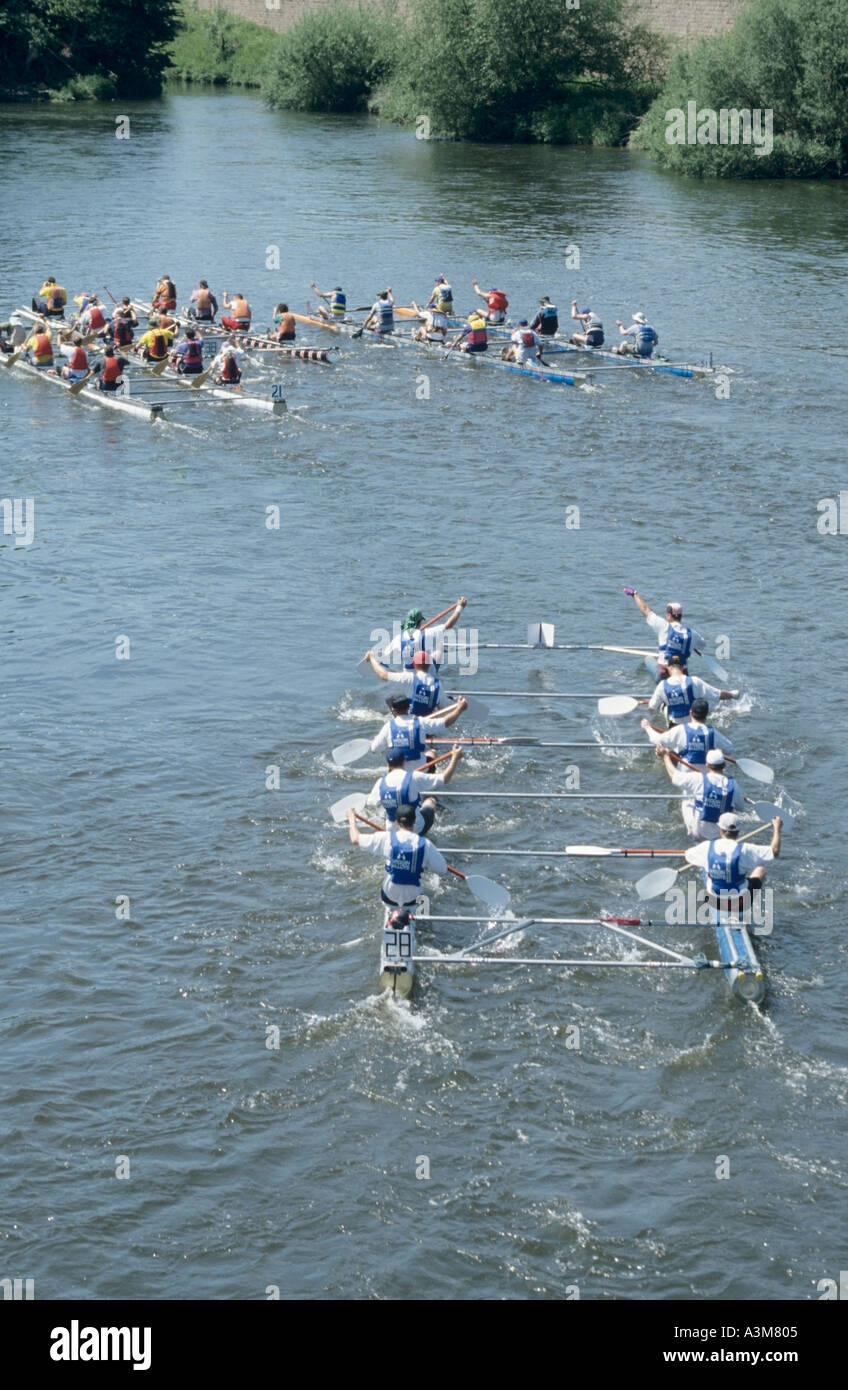 Monmouth river Wye charity raft race Stock Photo - Alamy