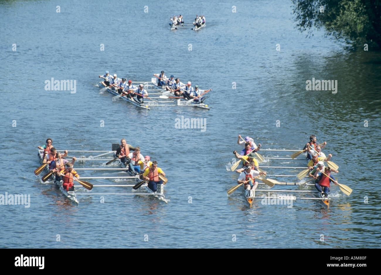 Monmouth river Wye charity raft race Stock Photo - Alamy