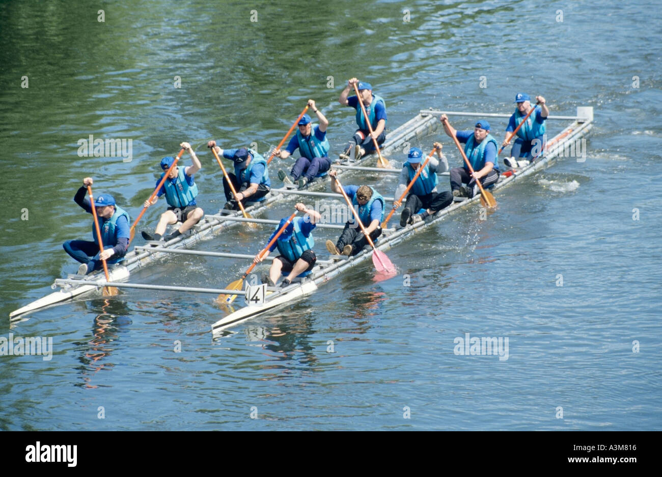 Monmouth river Wye charity raft race Stock Photo - Alamy