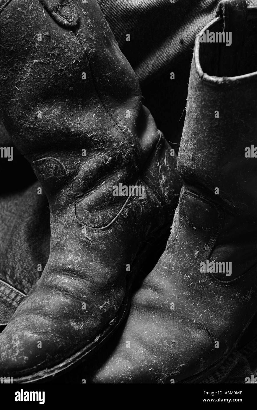 Western boots Black and White Stock Photos & Images - Alamy