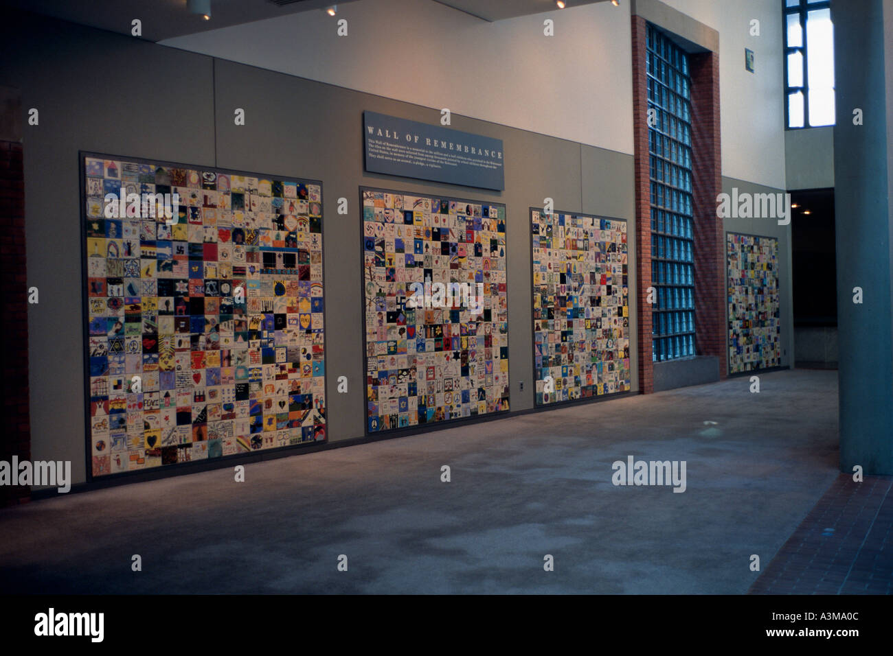 Childrens art tiles at the Wall of Remembrance in the United States ...