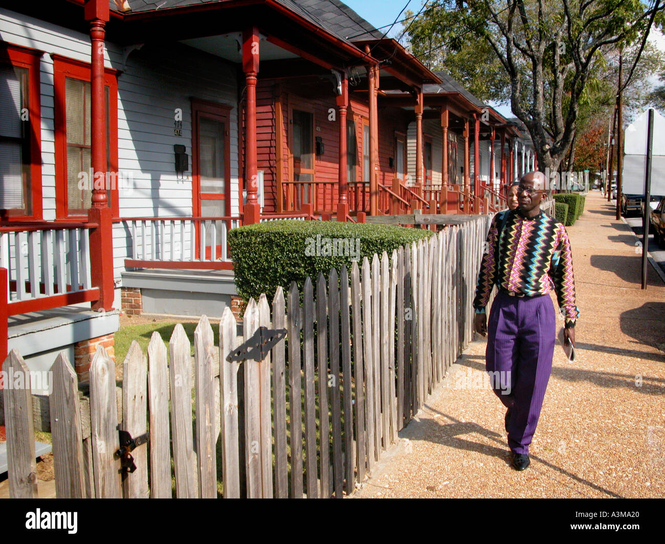 Row houses on Sweet Auburn Avenue in MLK birthplace district of Atlanta ...