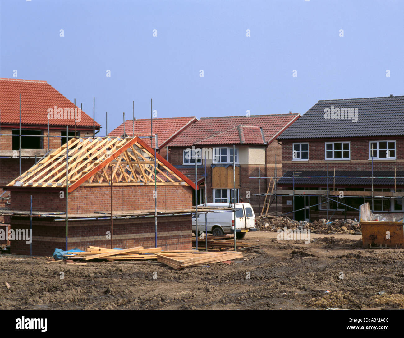 General view of a new housing development showing the use of tubular ...
