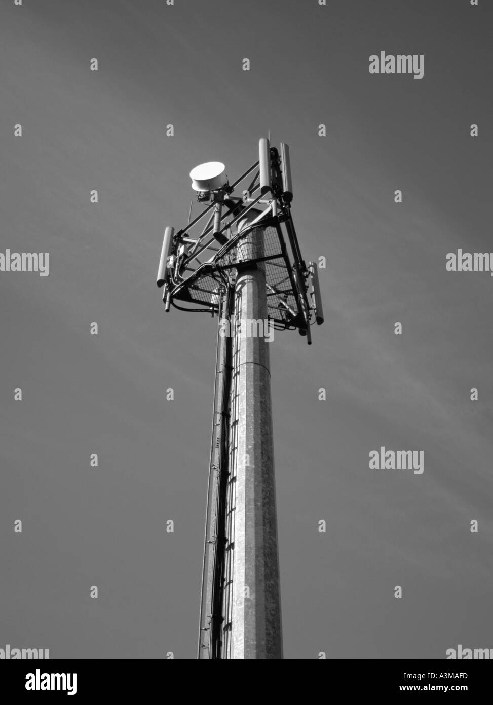 Galvanised steel mobile telephone mast, England, UK Stock Photo - Alamy