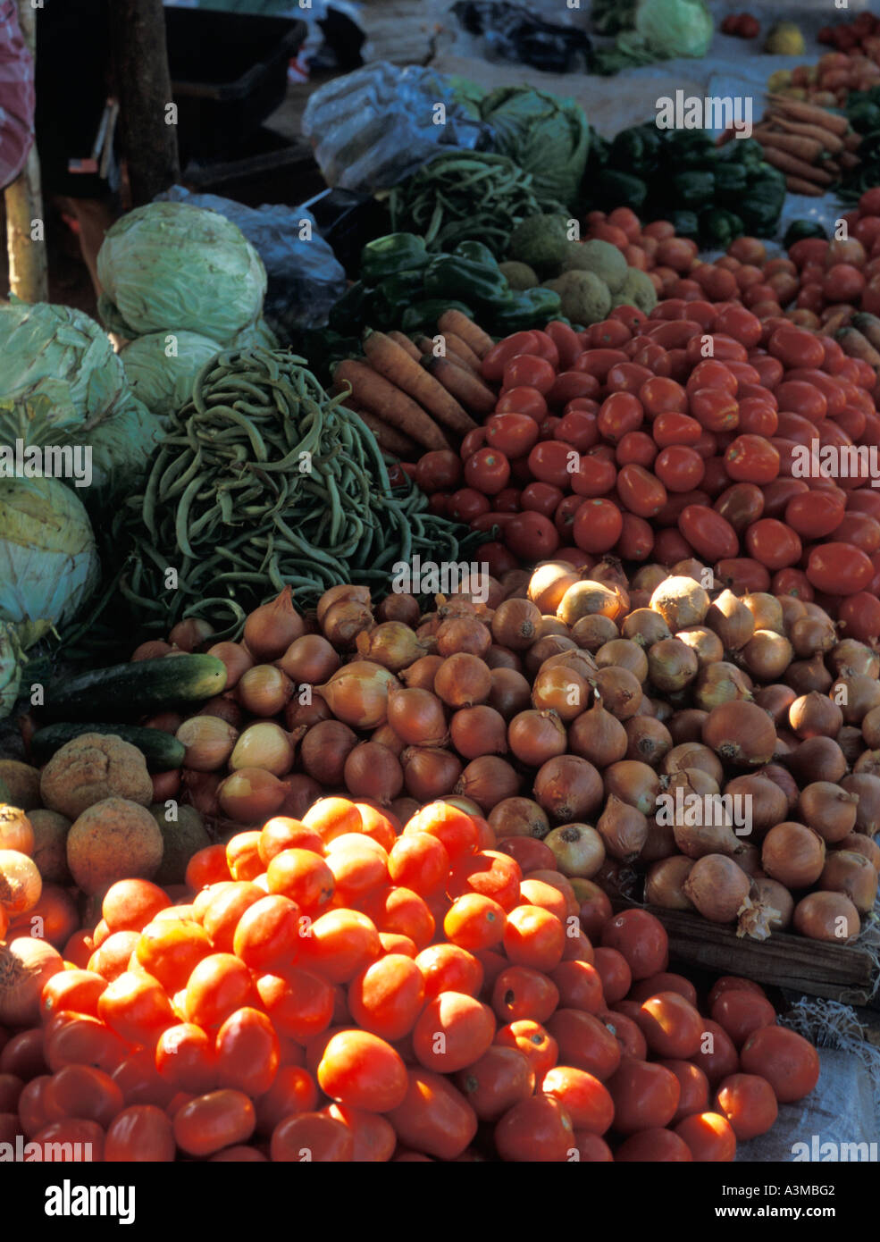 Vegetable market in Beira Mozambique with a wide variety of produce ...