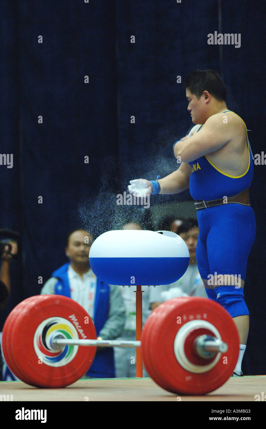 athlete on weightlifting competition Stock Photo - Alamy