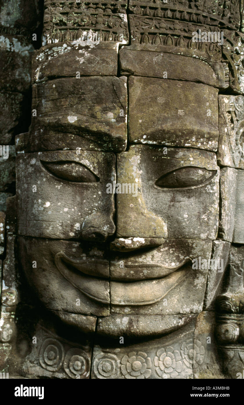 The smile of Angkor. Sculpted from stone, the smiling faces at Bayon ...