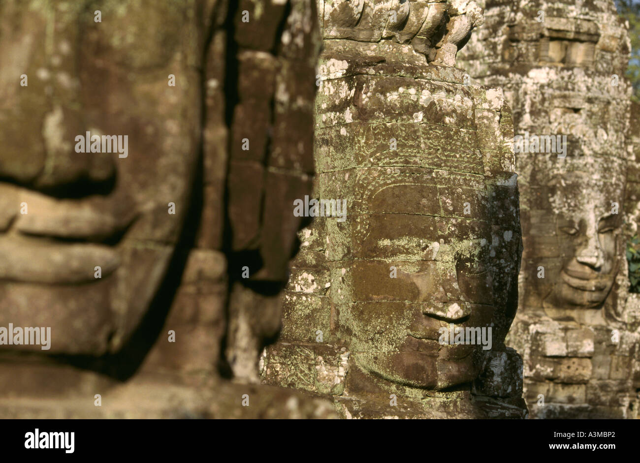 The smile of Angkor. Sculpted from stone, the smiling faces at Bayon ...