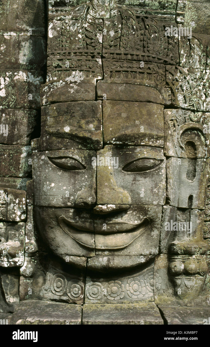 Serene smiling stone faces bayon hi-res stock photography and images ...