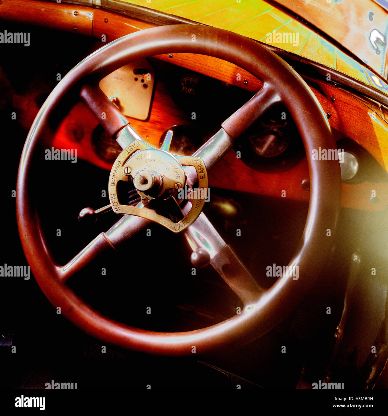 steering wheel antique auto Stock Photo - Alamy