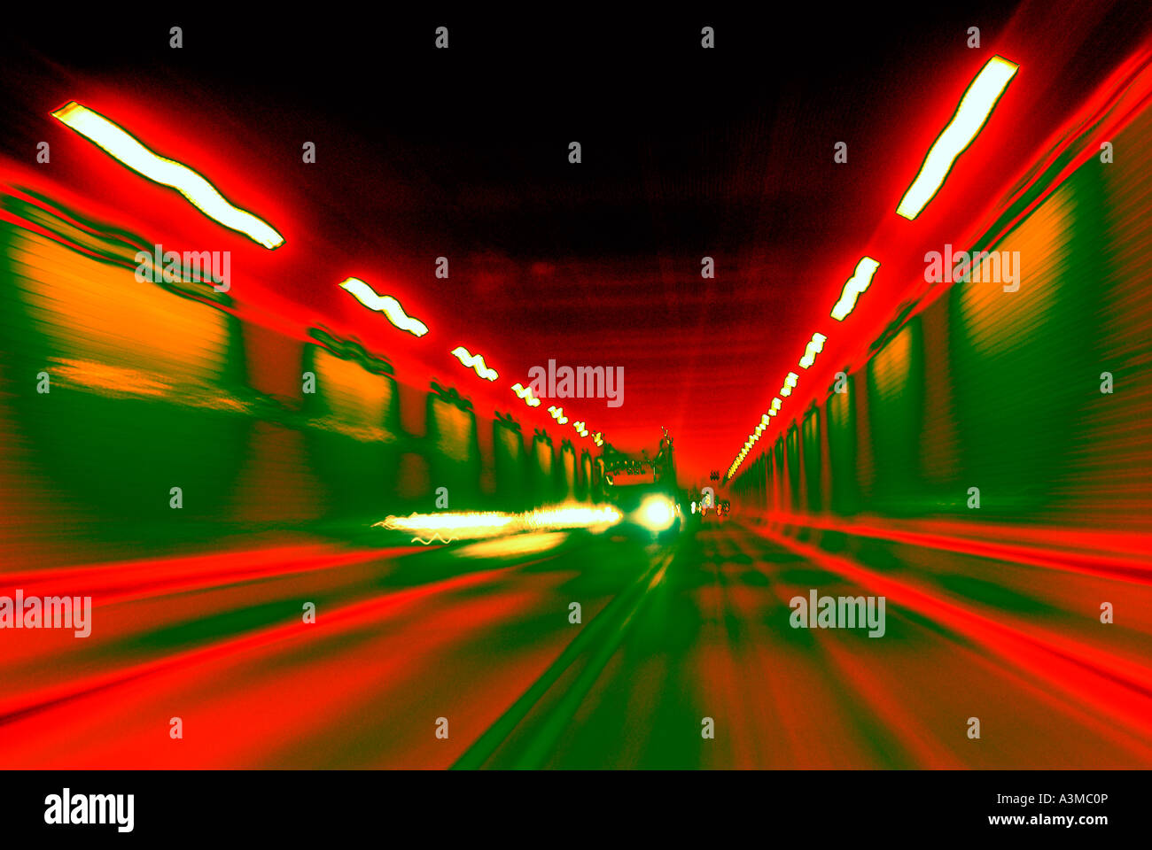 color colorful colourful motion streaks traveling thru tunnel red green ...