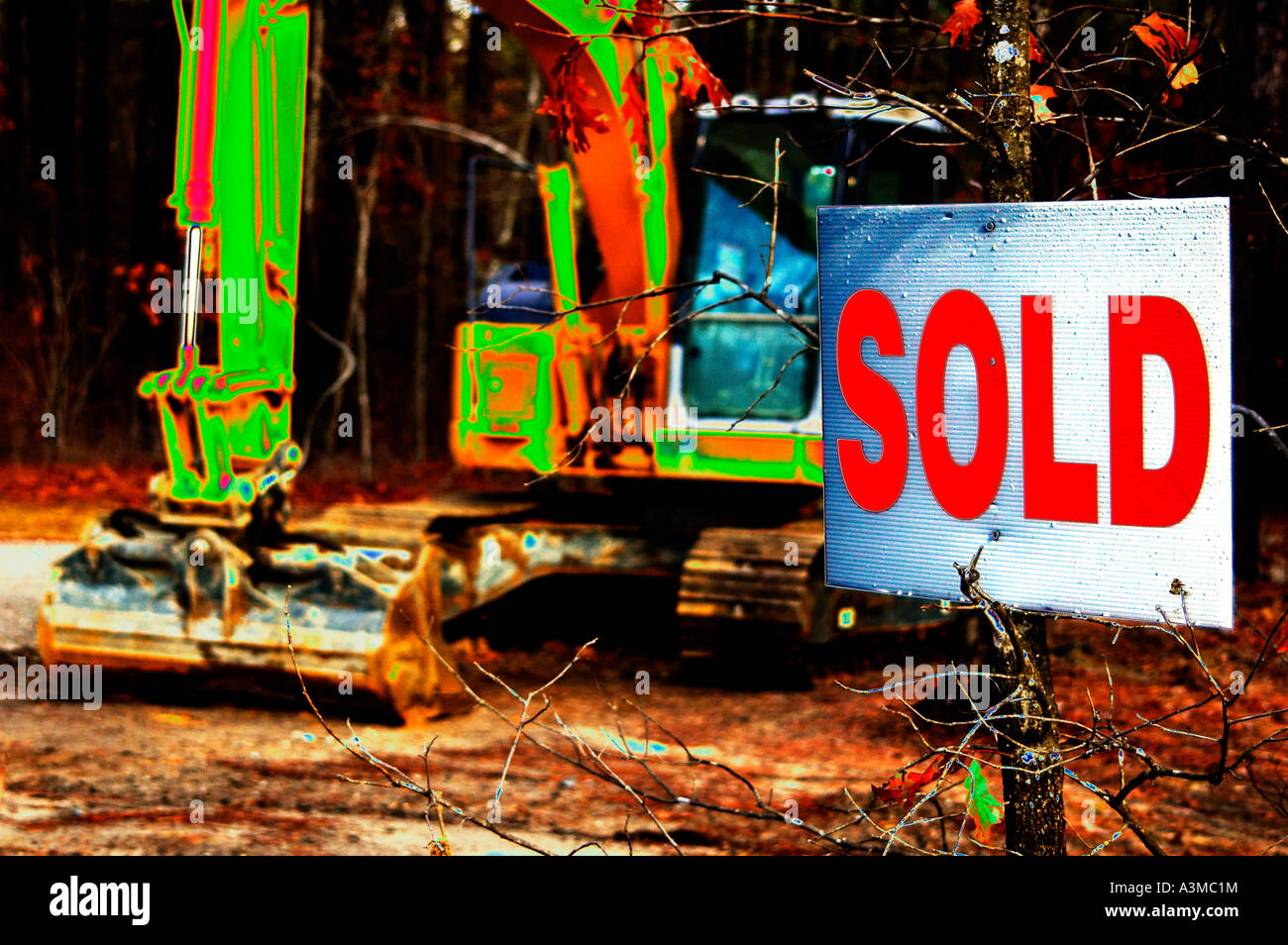 SOLD sign post business real estate commercial residential Stock Photo ...