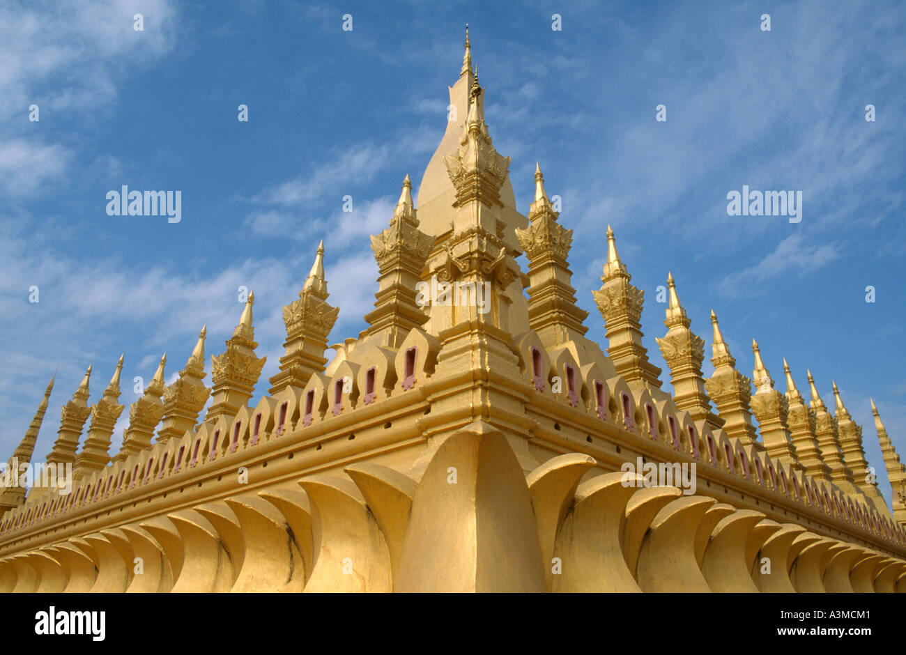 That Luang in Vientiane, Laos. It is the holiest Buddhist site in Laos ...