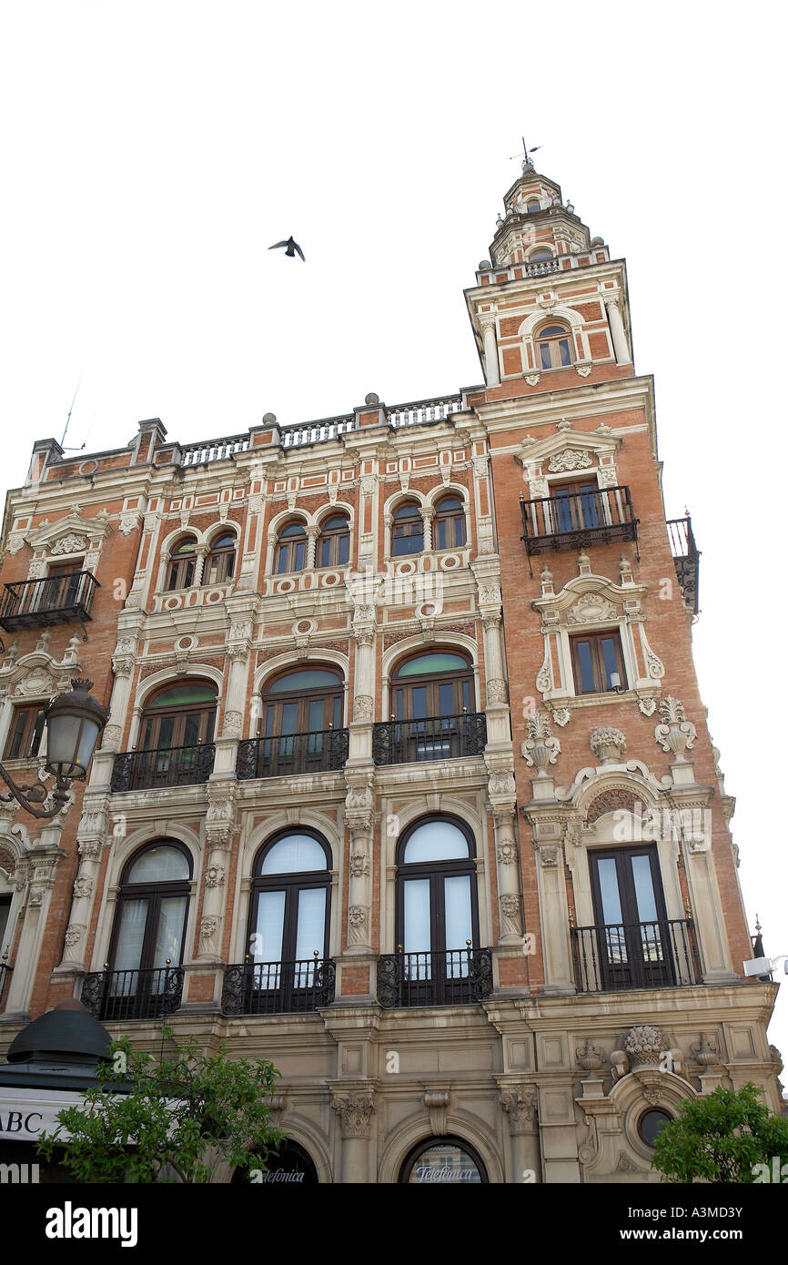 A Street View of a Traditional Seville Building, Andalucia, Spain ...