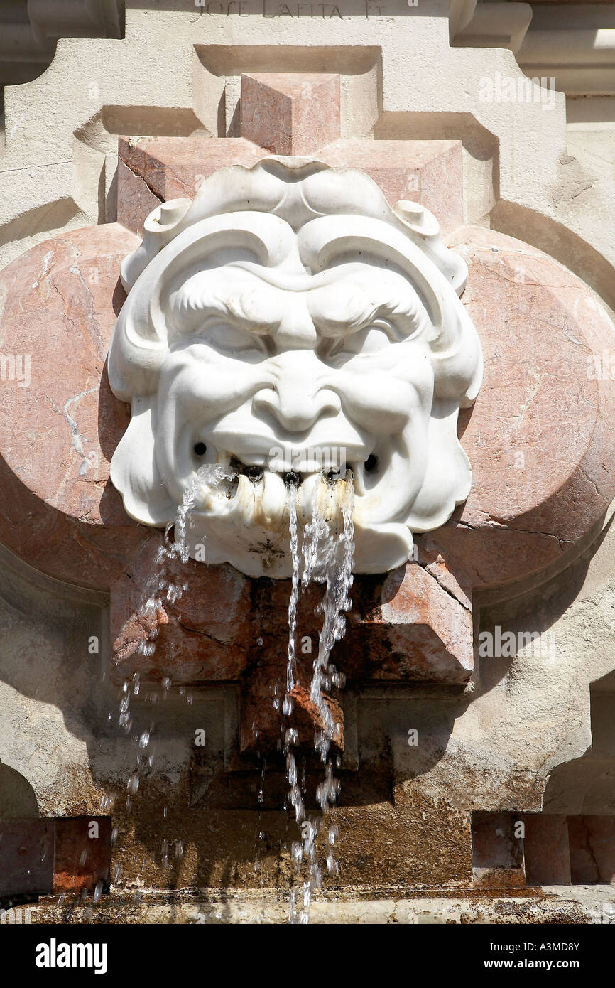 A Gothic,white marble,gargoyle water feature close to the Cathedral of ...