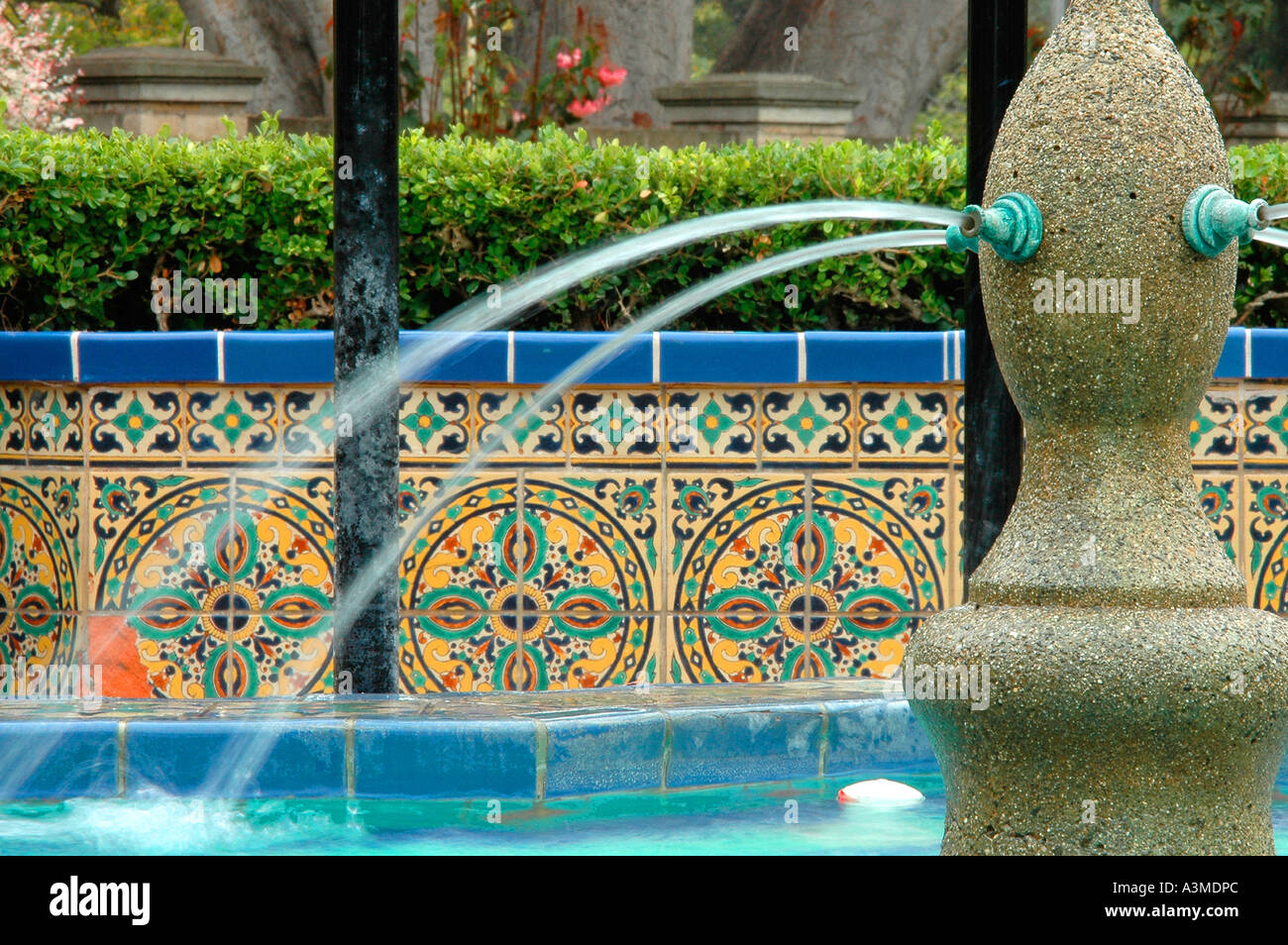 fountain detail in gardens at Balboa Park in San Diego California Stock ...