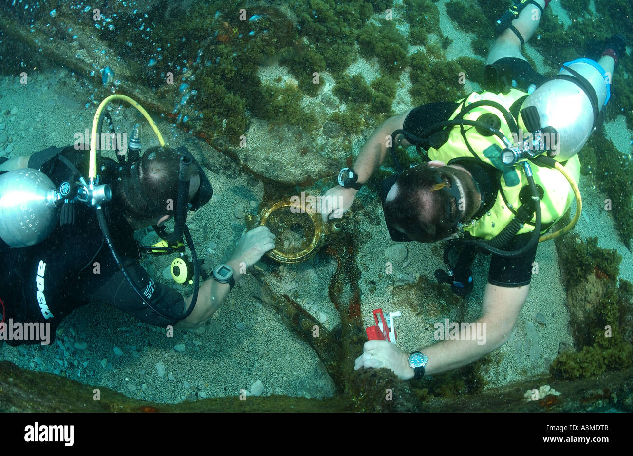 diver working on wreck of Cornwallis Stock Photo - Alamy