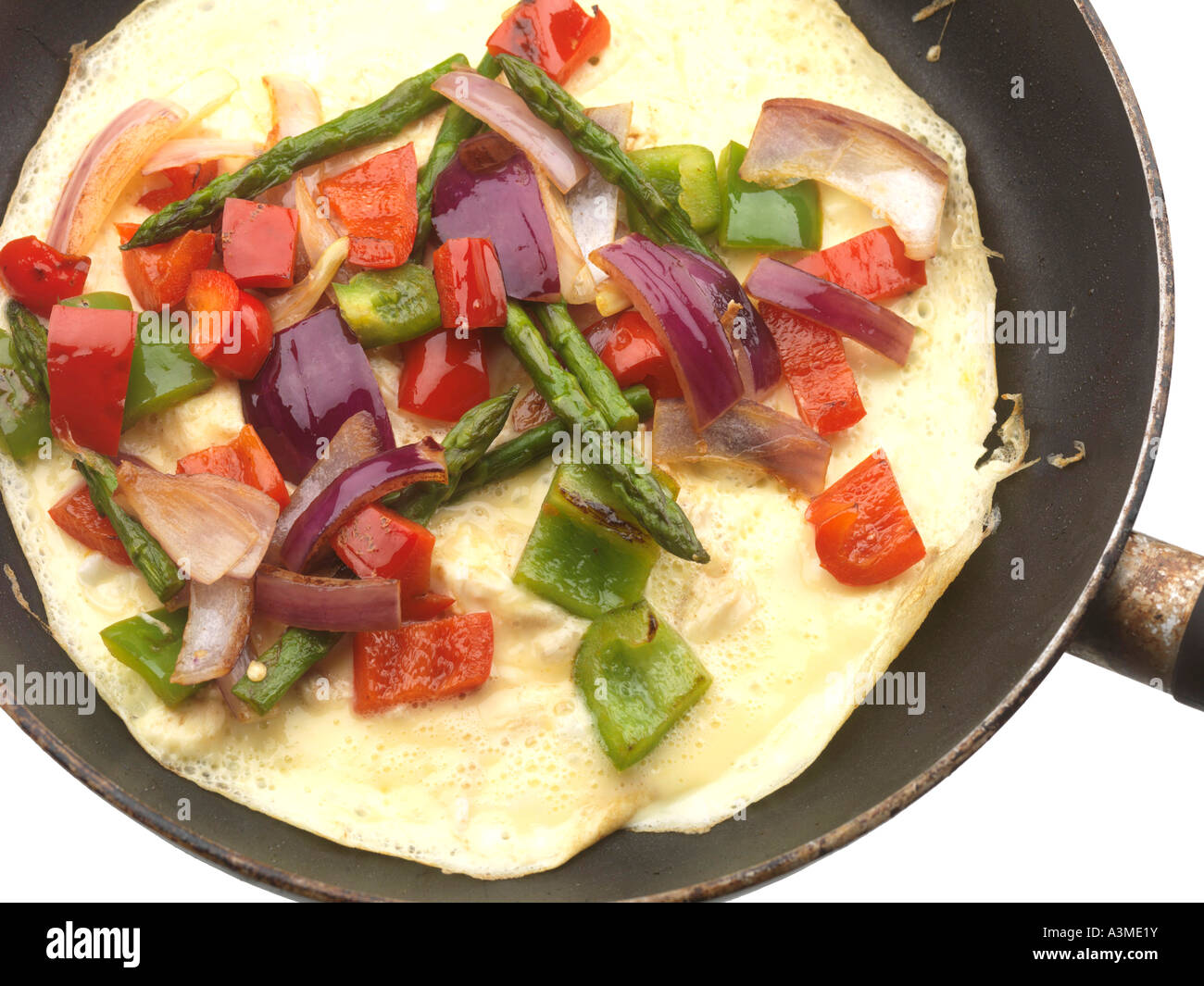 Omelette with Mixed Vegetables Stock Photo - Alamy