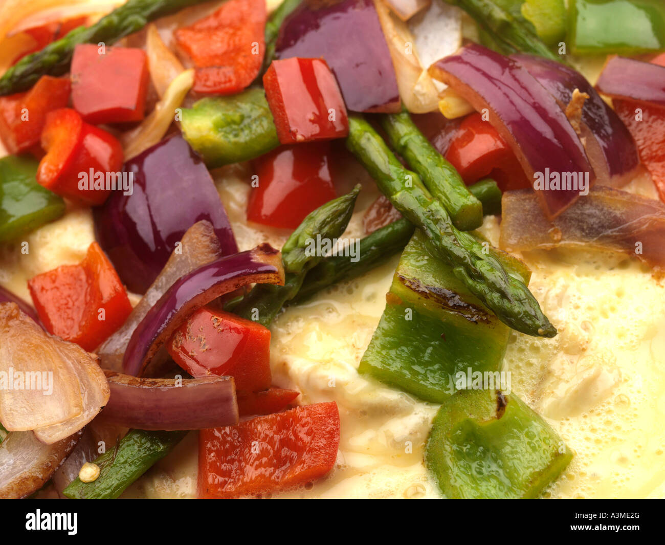 Omelette with Mixed Vegetables Stock Photo - Alamy