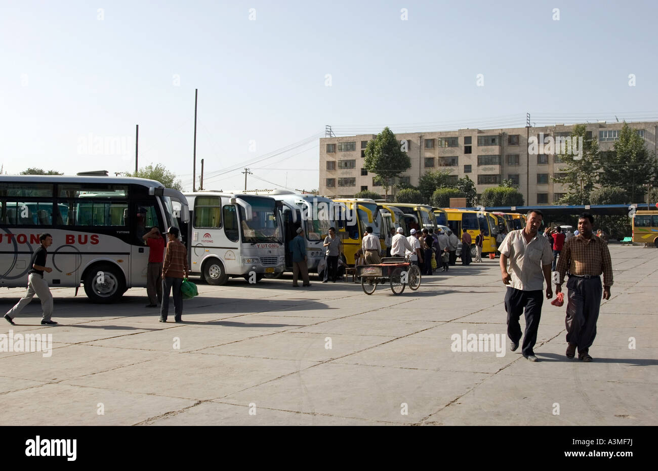 Bus station at Yarkand Xinjiang Province China Stock Photo - Alamy