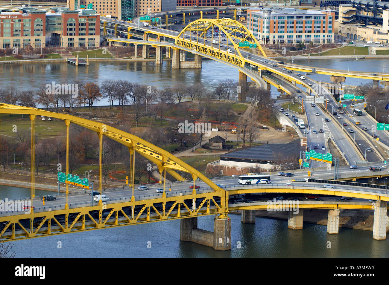 Steel bridges Pittsburgh PA Stock Photo - Alamy