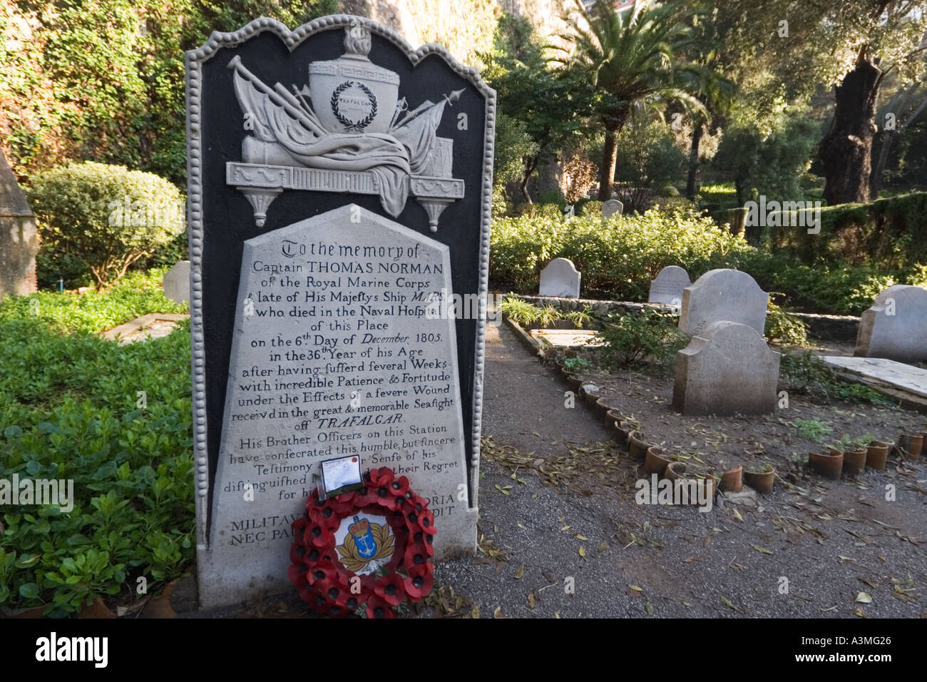 Gibraltar. Headstones in the Trafalgar Cemetery Stock Photo - Alamy