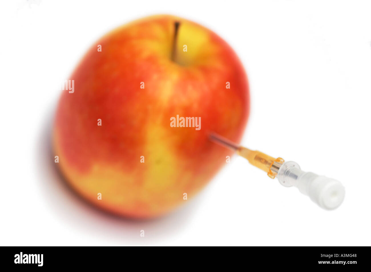 Red Apple with Intraveinous Canular Needle Stock Photo - Alamy