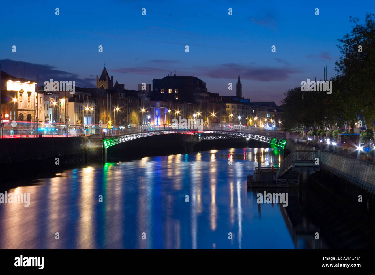 Dublin Night Cityscape Stock Photo - Alamy