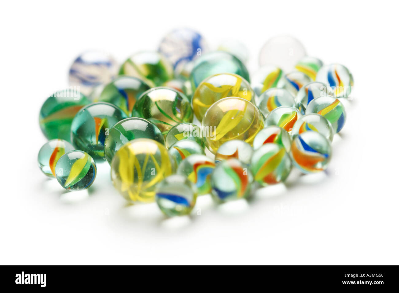 Glass Marbles on White Background Stock Photo - Alamy