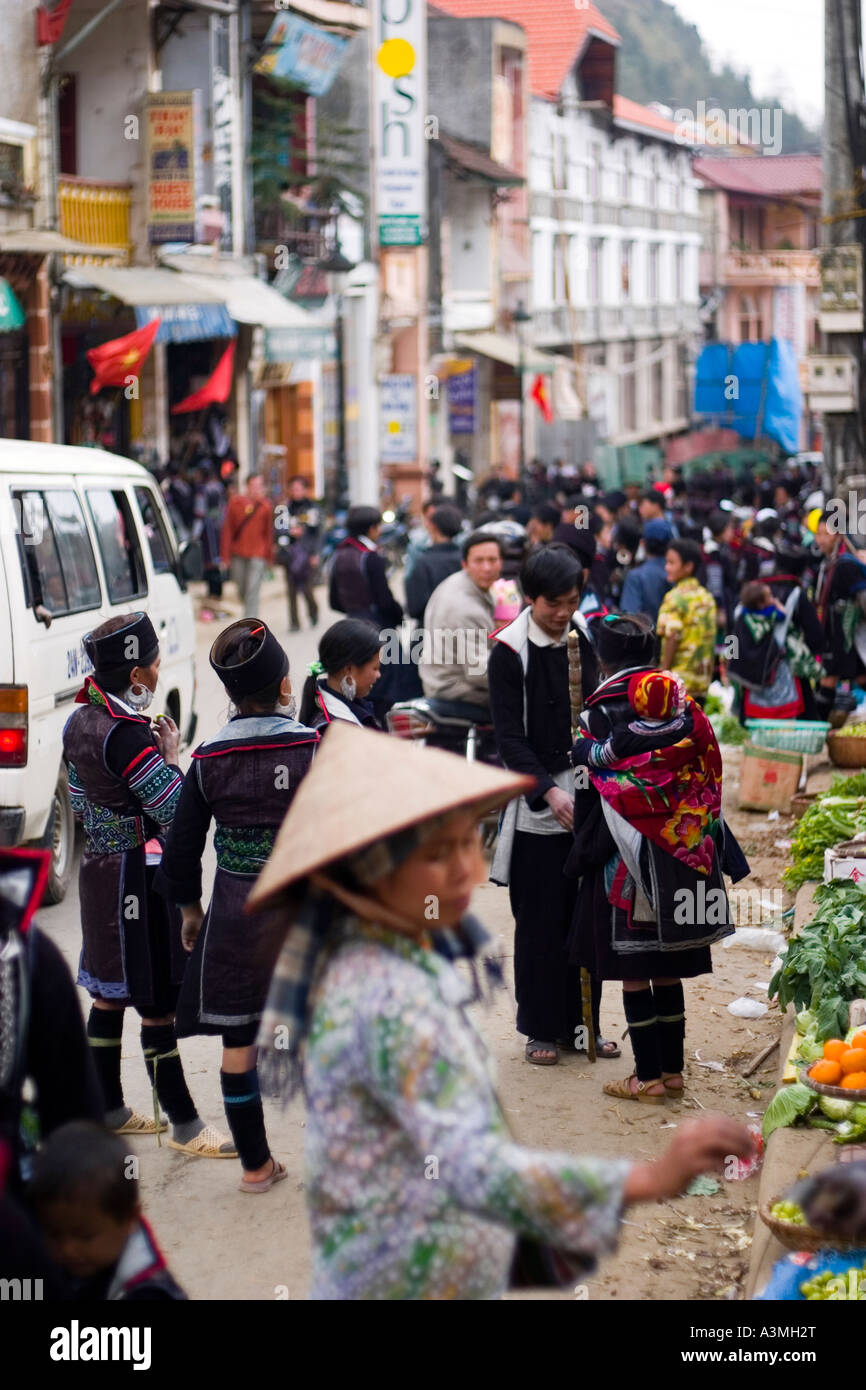 Street of Sapa Stock Photo - Alamy