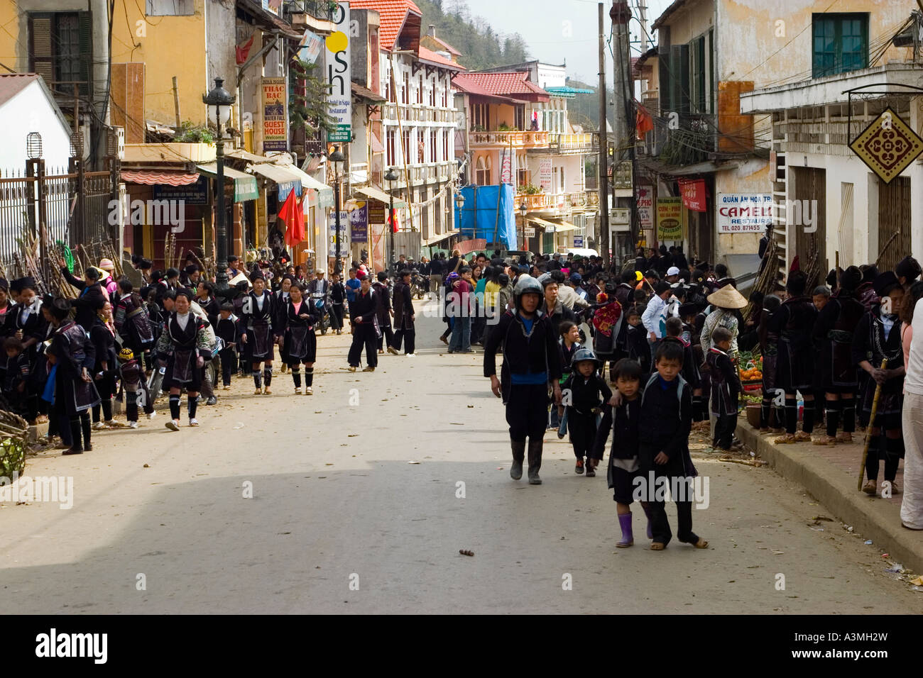 Street of Sapa Stock Photo - Alamy