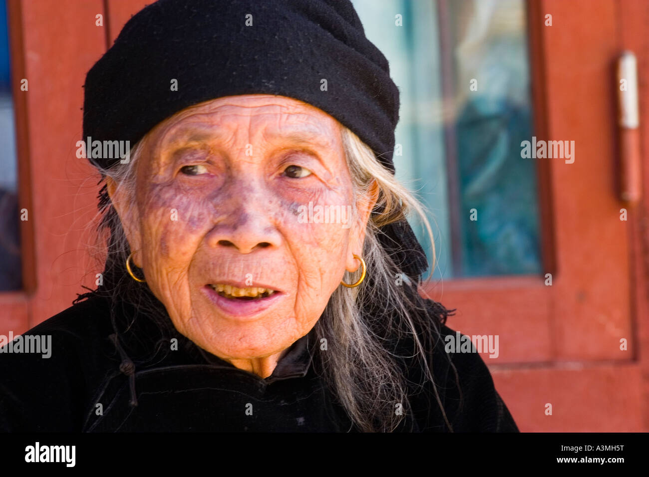 Old Thai Woman in Sapa Area - Vietnam Stock Photo - Alamy