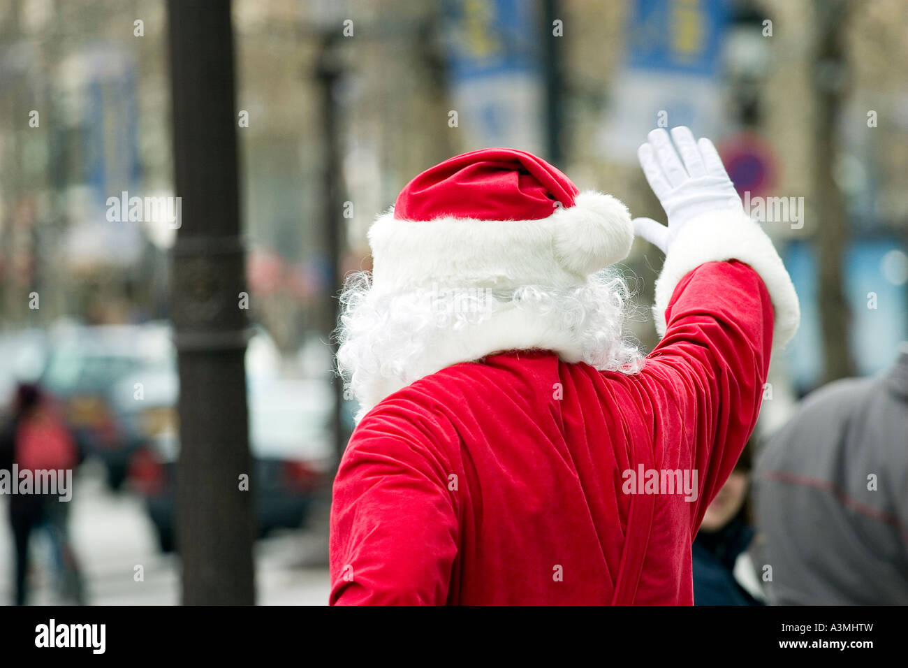 Christmas Man in Paris Stock Photo - Alamy