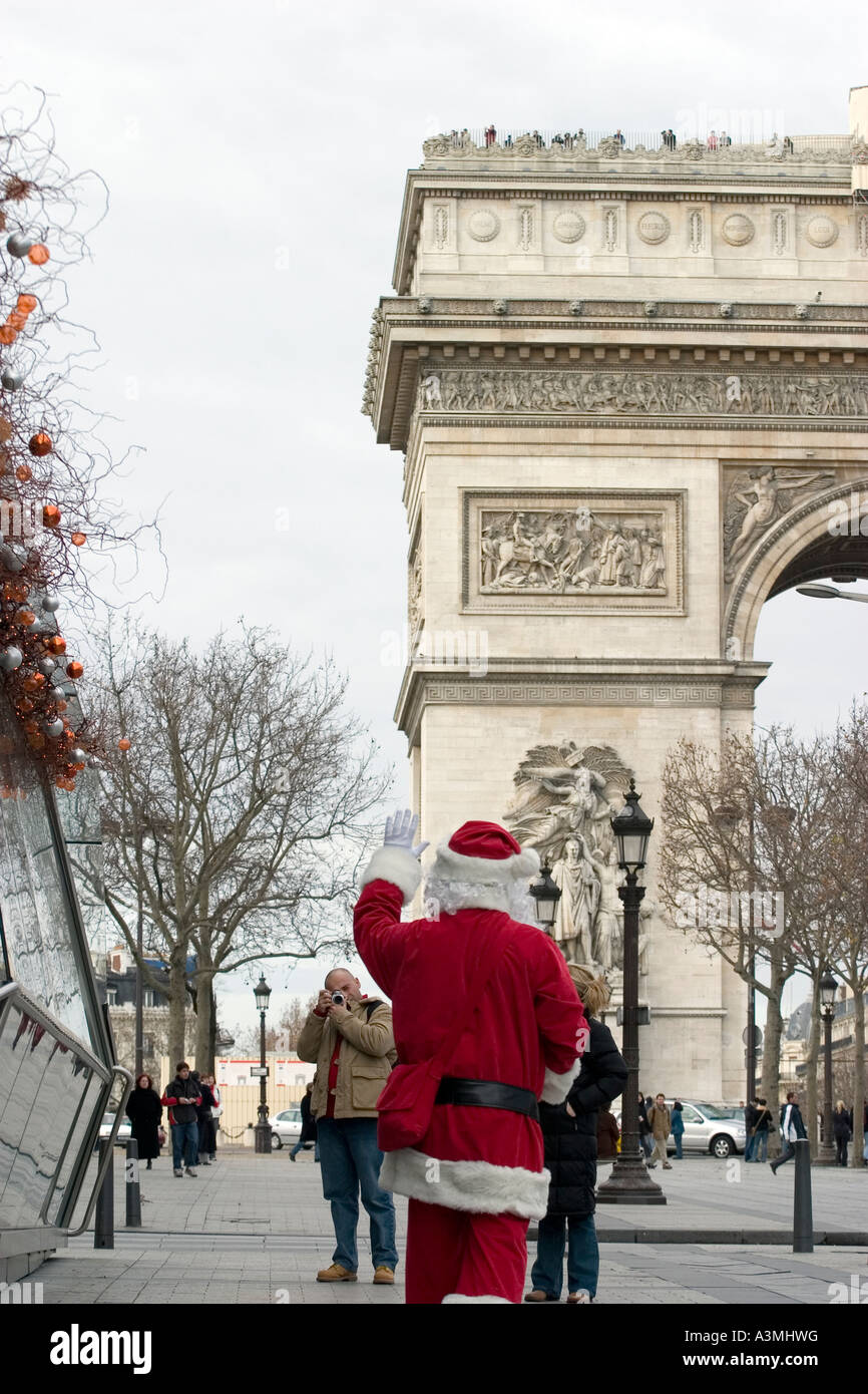 Christmas Man in Paris Stock Photo - Alamy