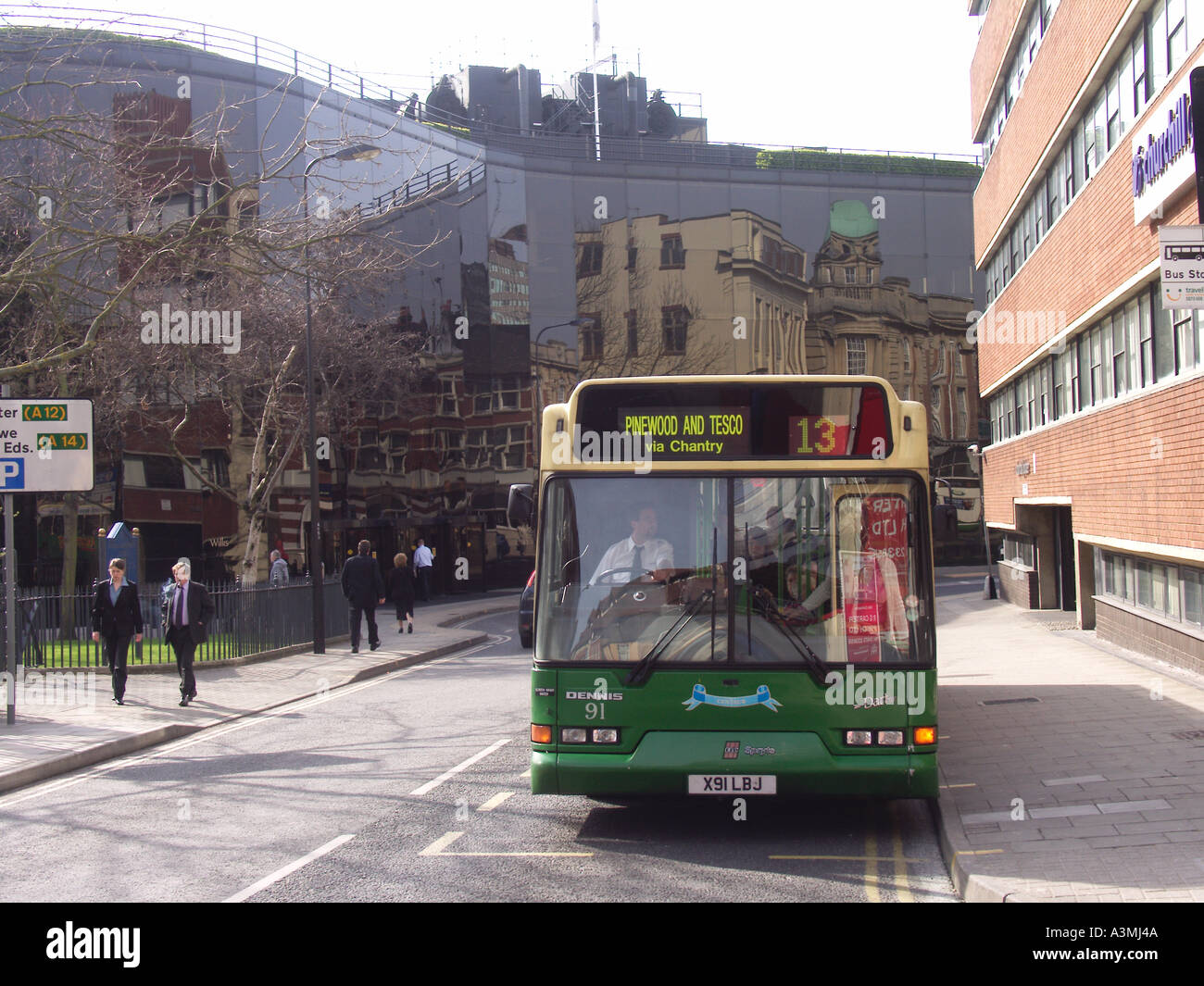 Bus in centre of Ipswich Suffolk England Stock Photo - Alamy