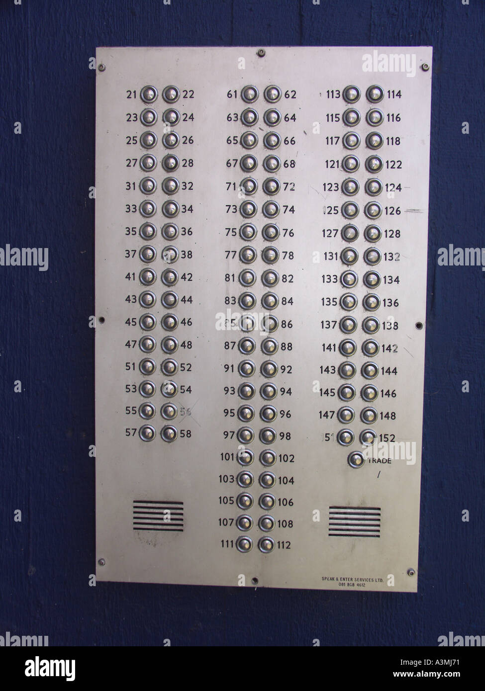 Intercom for apartments in high rise flats Stock Photo - Alamy