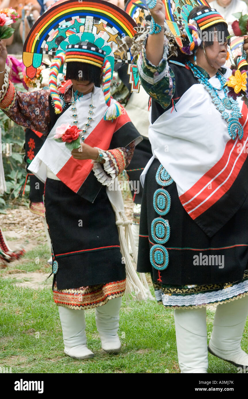 Zuni Pueblo Dancers preforming traditional dances at Bandelier National ...