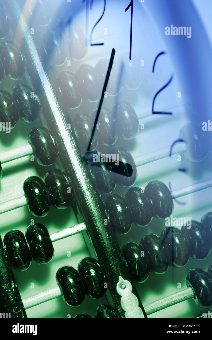 Photo Composite of Clock and Abacus Stock Photo - Alamy