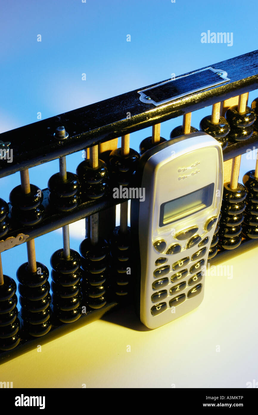 Abacus and Mobile Phone Stock Photo - Alamy