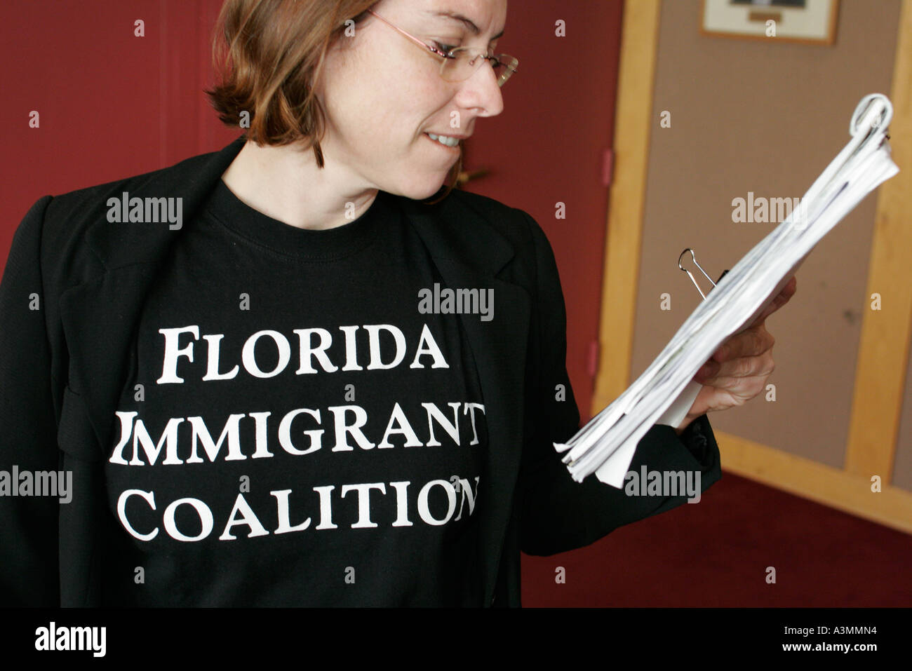Miami Florida,Government Center,centre,Immigration Summit,woman female ...