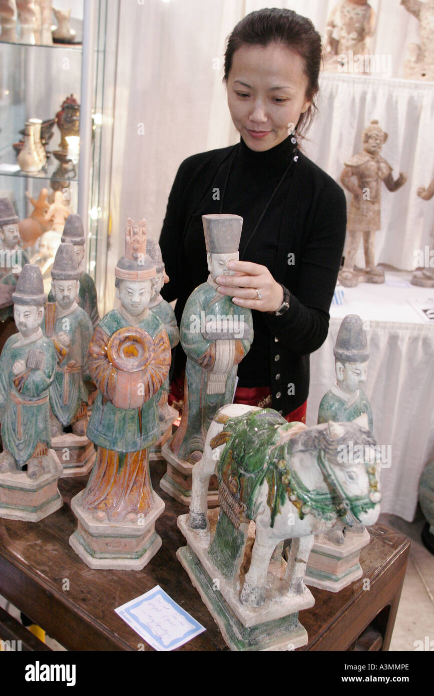 Miami Beach Florida,Convention Center,centre,Antique Show,Asian woman ...