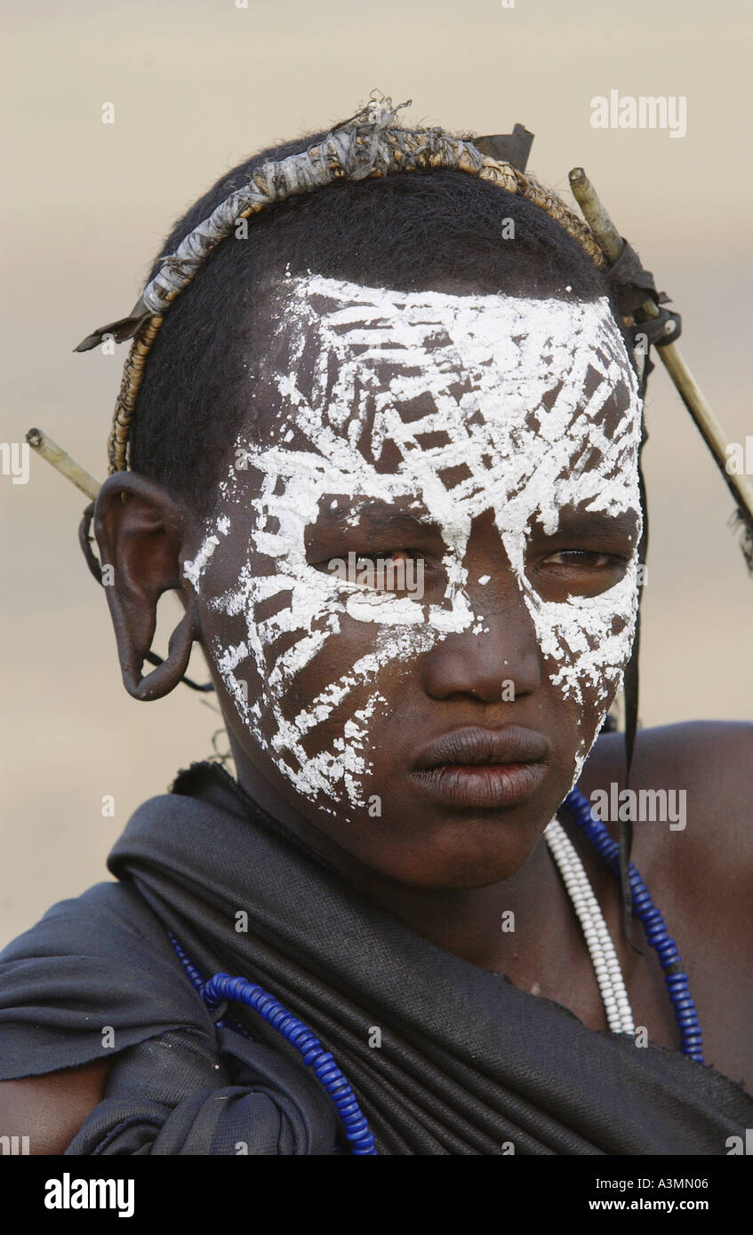 Young recently circumcised Masai Warrior in the Serengei Plains ...
